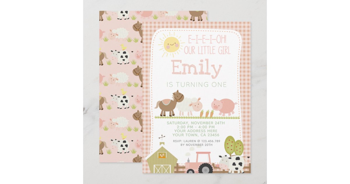 Farm First Birthday Invitation | Zazzle