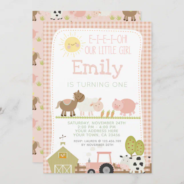 Farm First Birthday Invitation | Zazzle