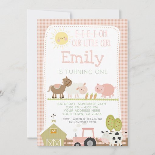 Farm First Birthday Invitation | Zazzle