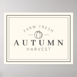 Farm Fresh Autumn Harvest Fall Poster | Zazzle