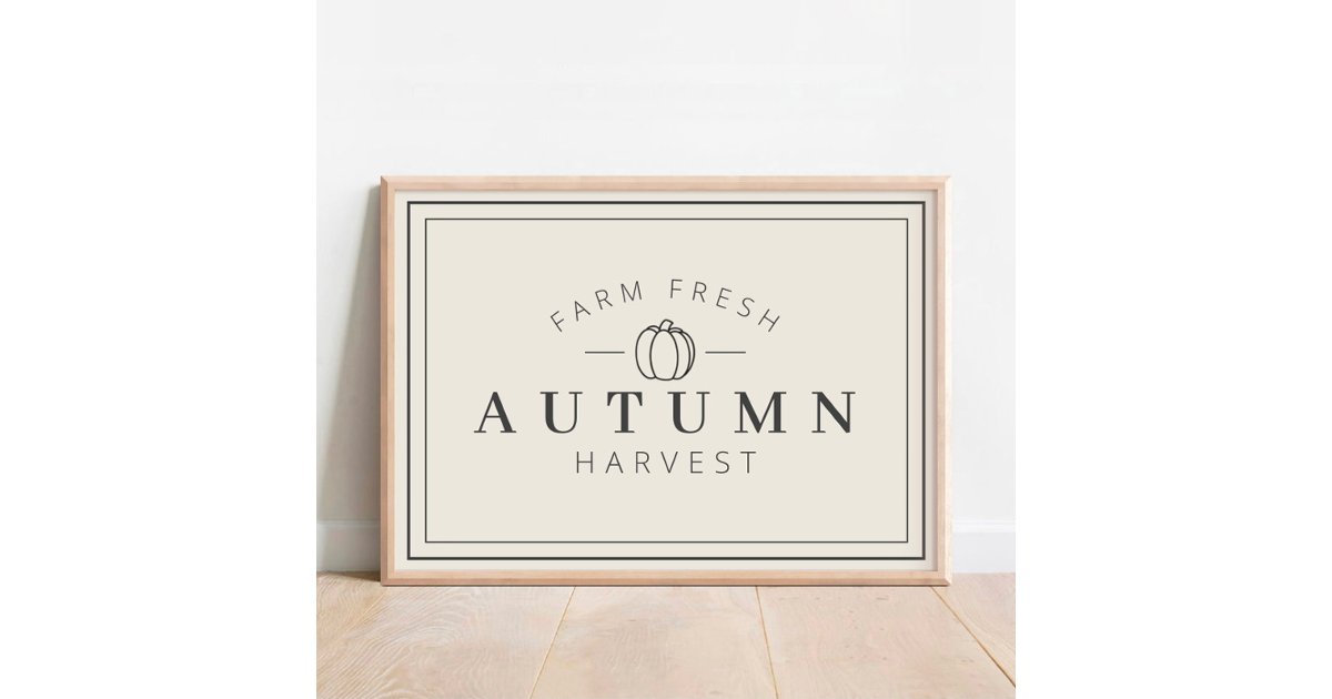 Farm Fresh Autumn Harvest Fall Poster | Zazzle