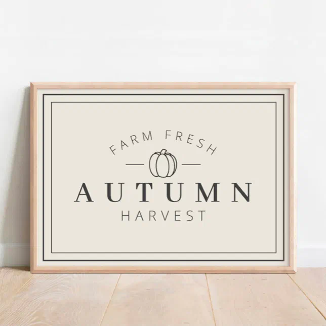 Farm Fresh Autumn Harvest Fall Poster | Zazzle