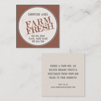 Farm Fresh Business Card Farmer's Market | Zazzle