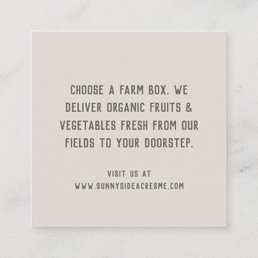 Farm Fresh Business Card Farmer's Market | Zazzle