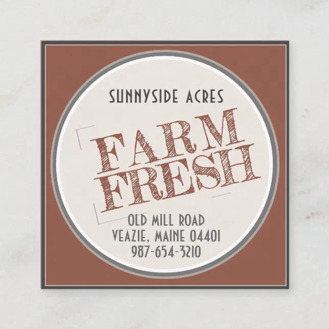 Farm Fresh Business Card Farmer's Market | Zazzle