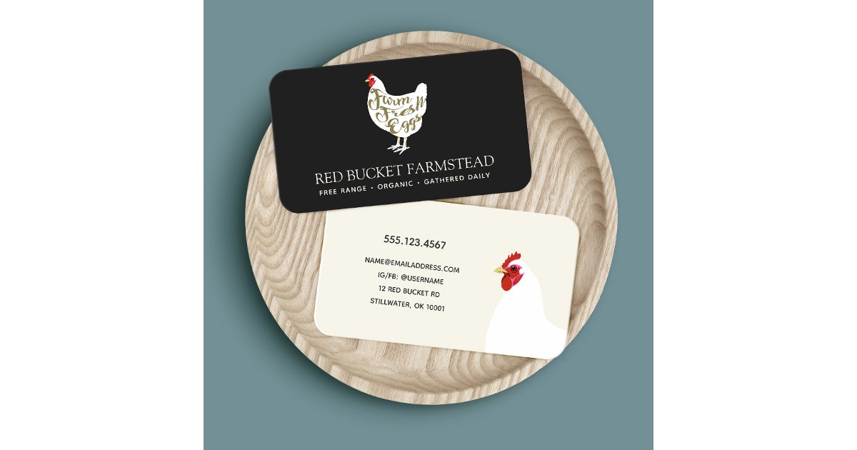 Farm Fresh Chicken Eggs Retro Business Card | Zazzle