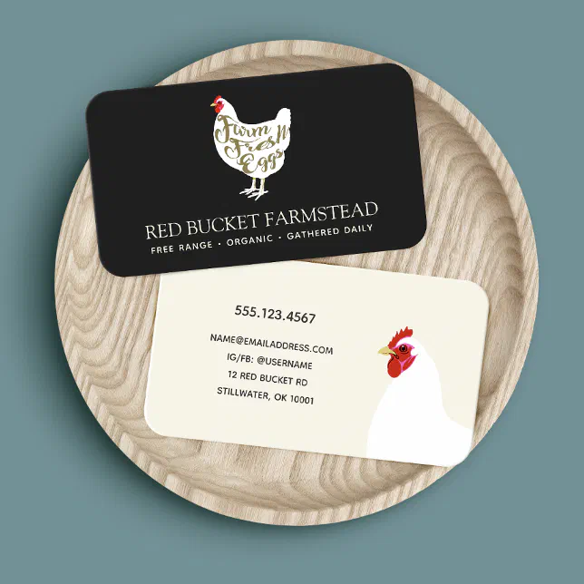 Farm Fresh Chicken Eggs Retro Business Card | Zazzle