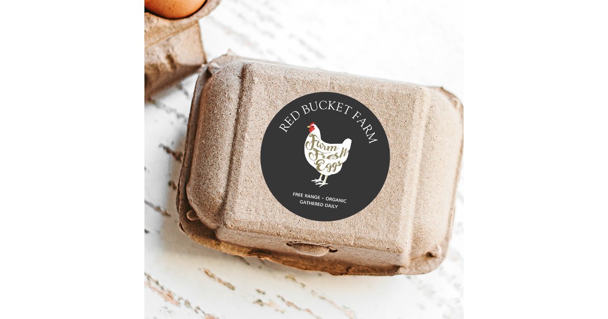 Farm Fresh Chicken Eggs Retro Classic Round Sticker | Zazzle