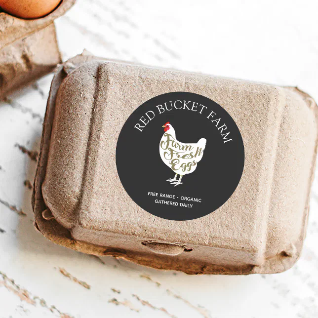 Farm Fresh Chicken Eggs Retro Classic Round Sticker | Zazzle