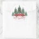 Farm Fresh Christmas Tree Red Vintage Truck Classic Round Sticker | Zazzle