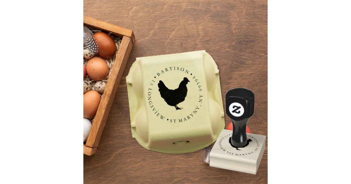 farm fresh egg carton Chicken hen business stamp | Zazzle