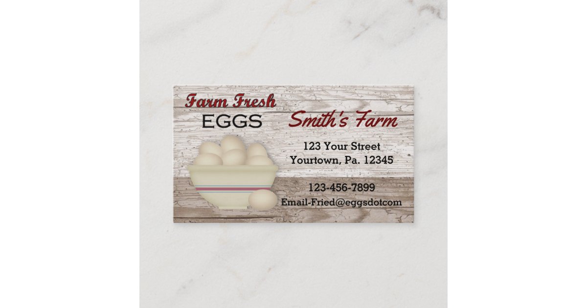 Farm Fresh Eggs Business Card | Zazzle