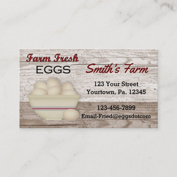 Farm Fresh Eggs Business Card | Zazzle