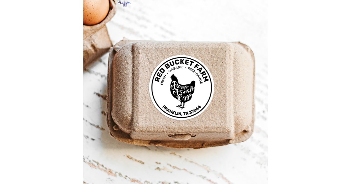 Farm Fresh Eggs Carton Label | Zazzle