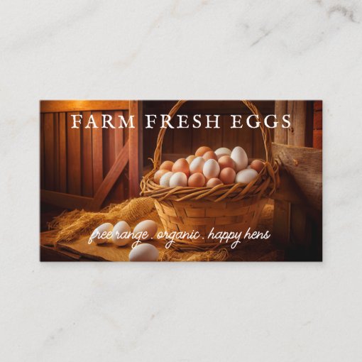 Farm Fresh Eggs Chicken Egg Modern Business Card | Zazzle