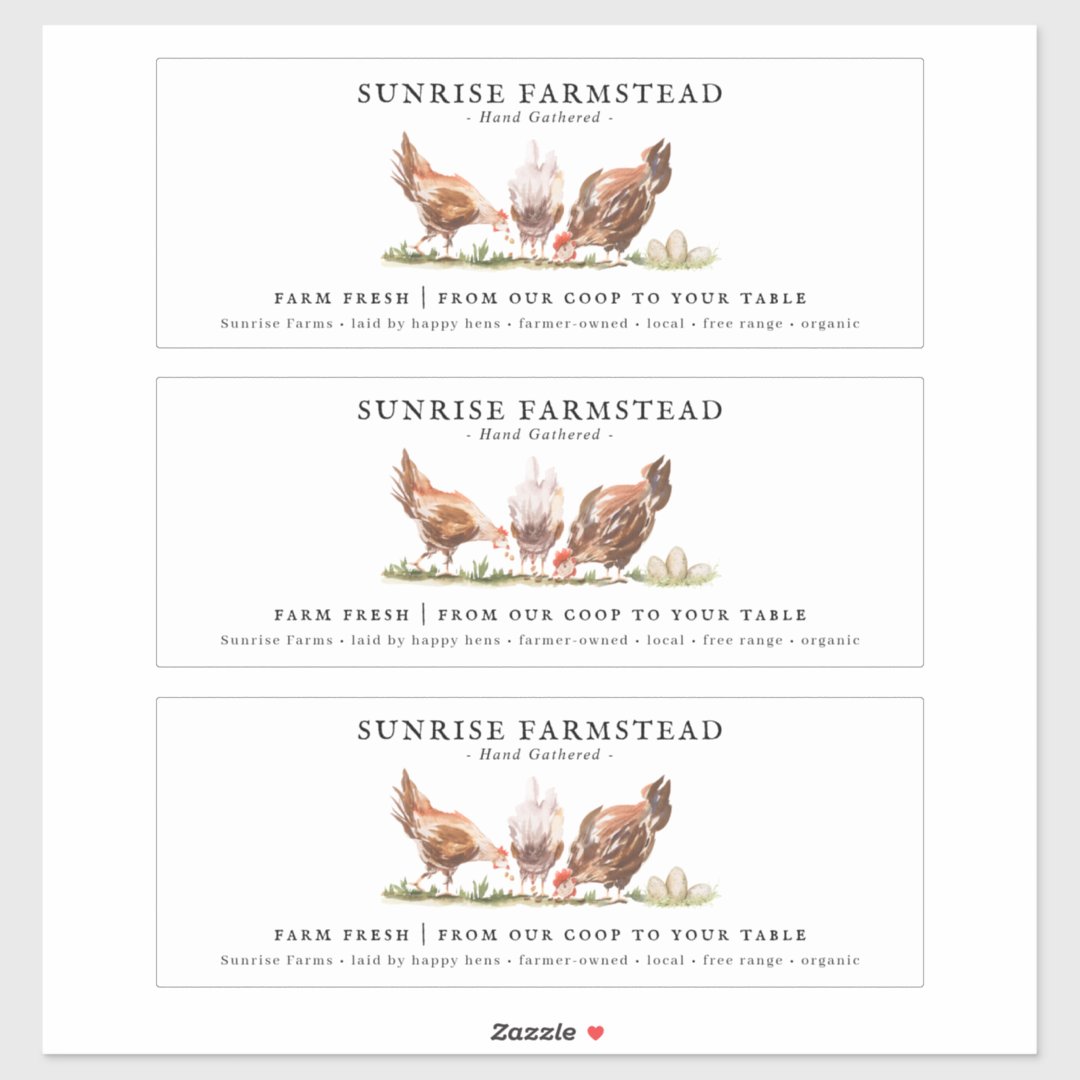 Farm Fresh Eggs | Monogram Egg Carton Label | Zazzle