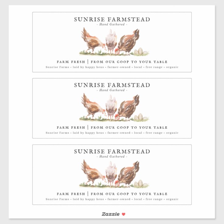 Farm Fresh Eggs | Monogram Egg Carton Label | Zazzle