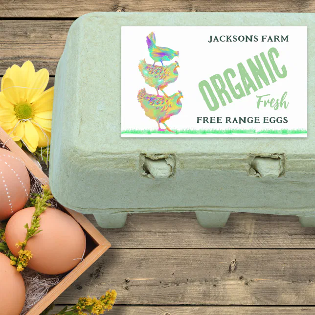 Farm Fresh Eggs Organic Free Range Rectangular Sticker | Zazzle
