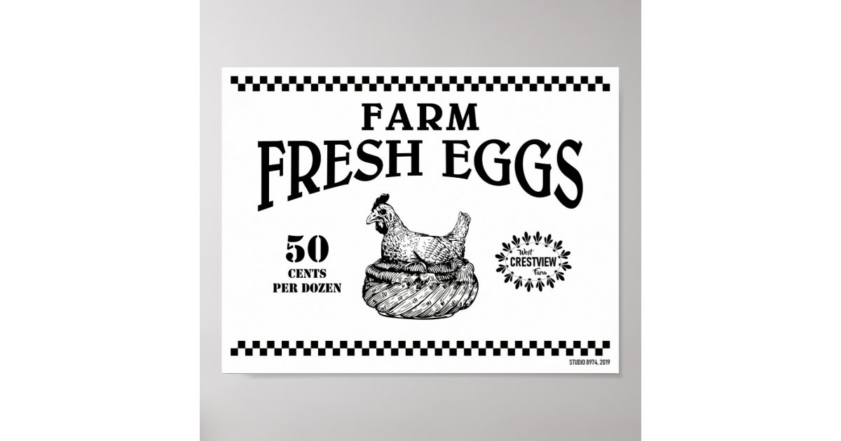FARM FRESH EGGS POSTER | Zazzle