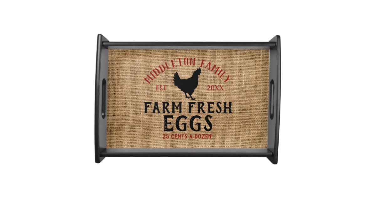 Farm Fresh 讀 Eggs Serving Tray | Zazzle