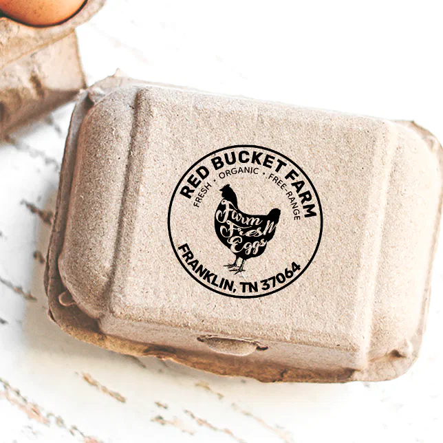 Farm Fresh Eggs Typography Chicken Self-inking Stamp | Zazzle
