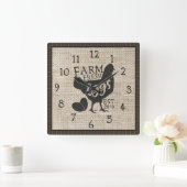 Farm Fresh Farmhouse Style Rustic Clock with Year | Zazzle