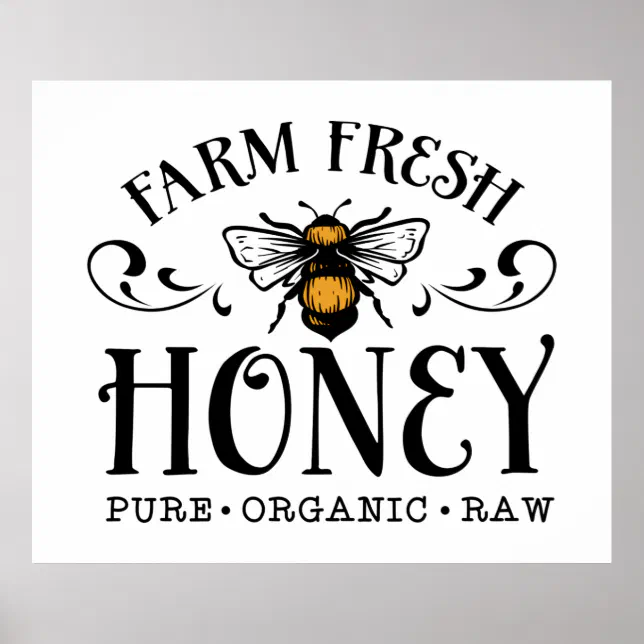 Farm fresh honey vendors poster | Zazzle