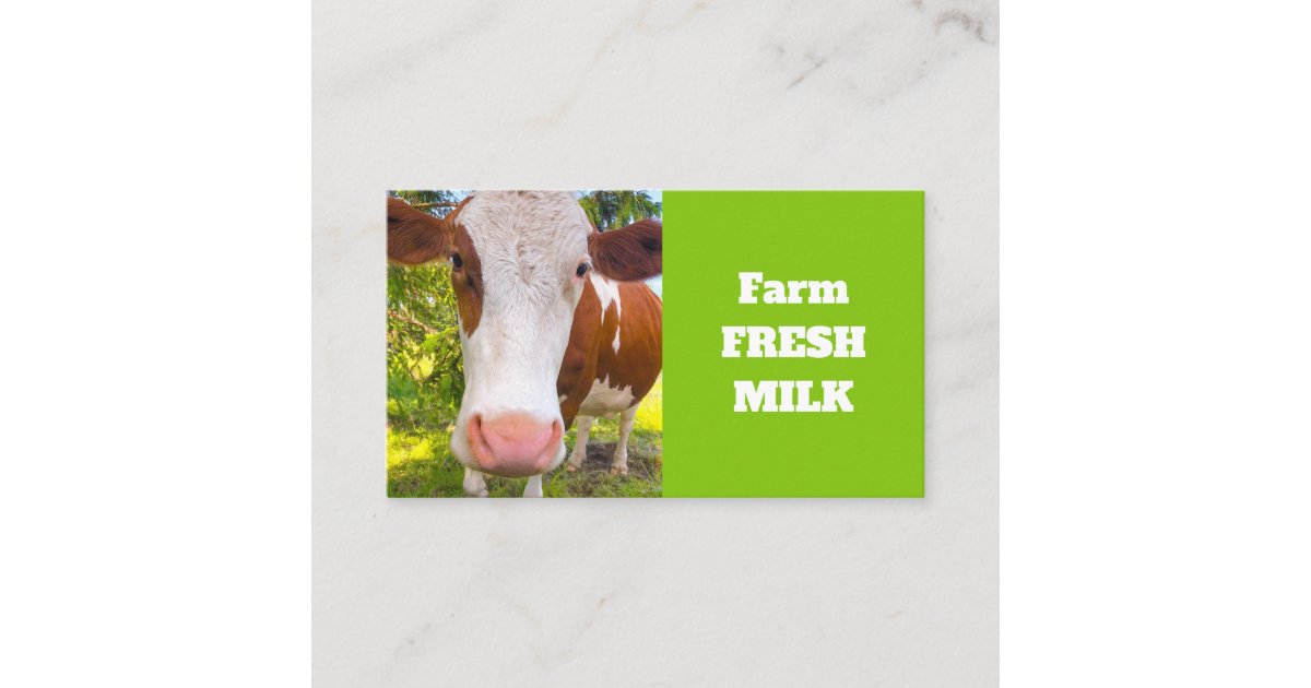 Farm Fresh Milk Business Card | Zazzle