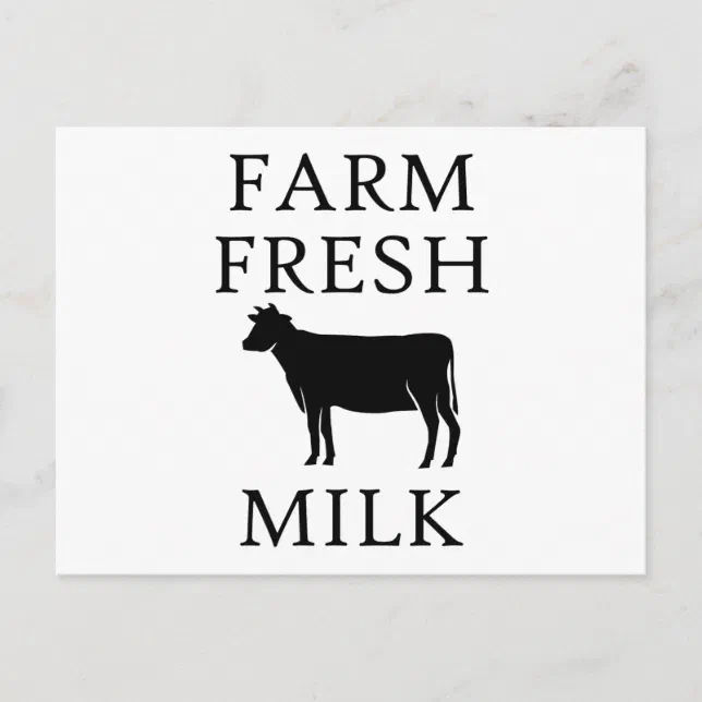 Farm Fresh Milk, Cow Postcard | Zazzle