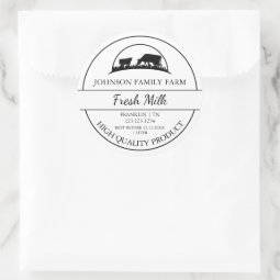Farm Fresh Milk Label | Zazzle