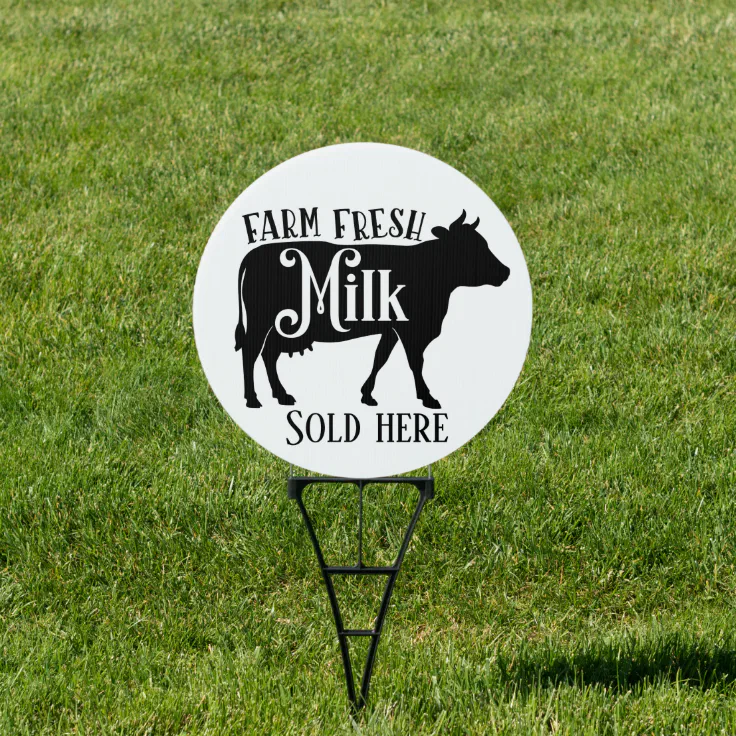 Farm fresh milk sold here word art sign | Zazzle