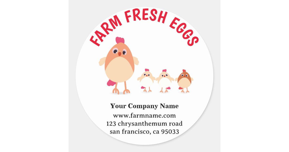 Farm Fresh Poultry Eggs Custom Sticker | Zazzle