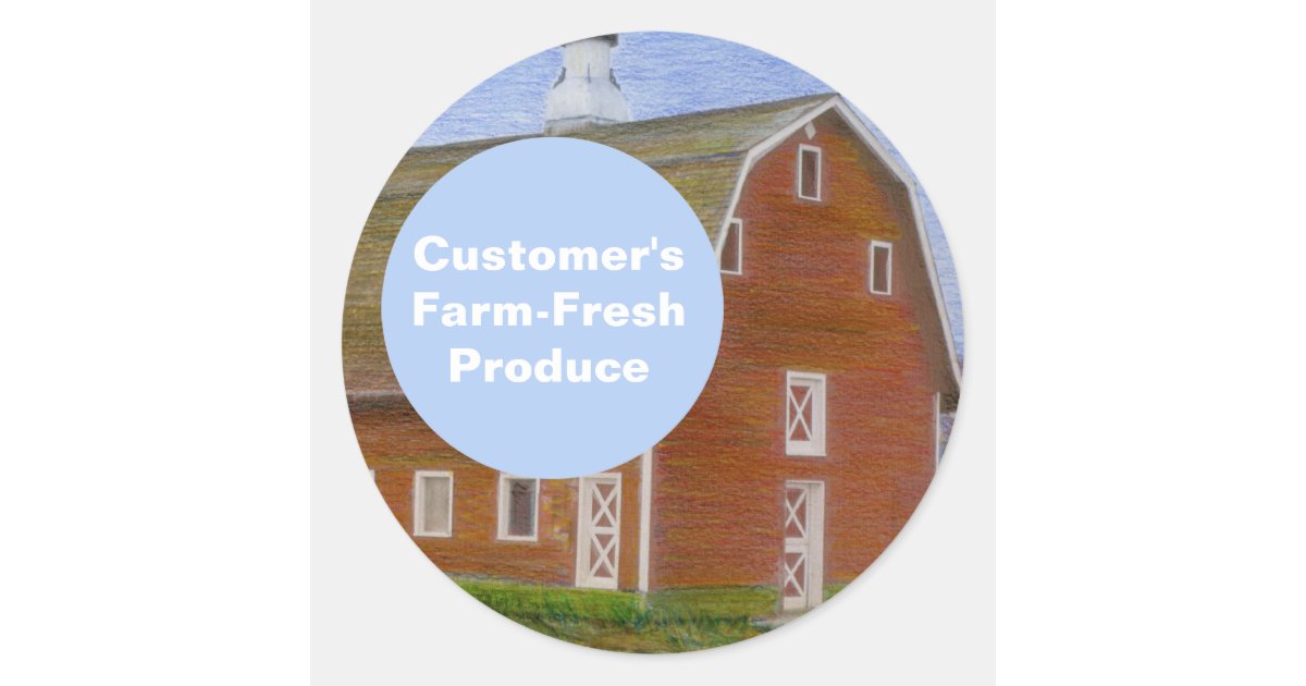 Farm-Fresh Produce Template Classic Round Sticker | Zazzle