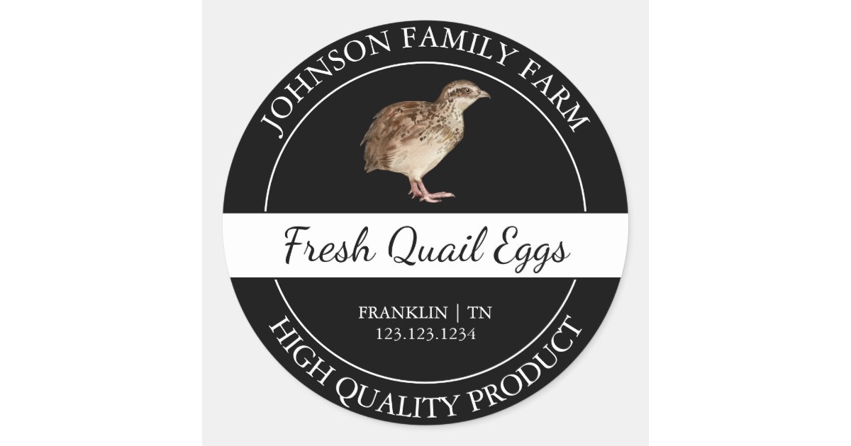Farm Fresh Quail Egg Black Label | Zazzle