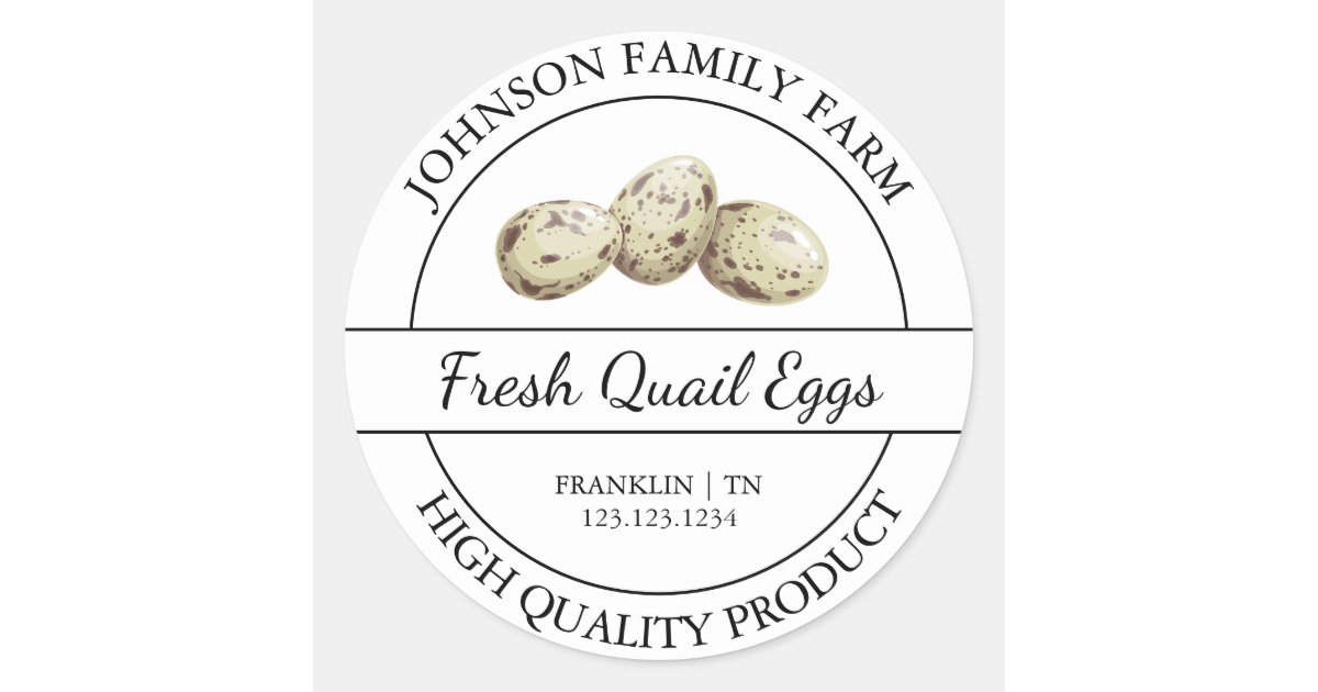 Farm Fresh Quail Egg White Label | Zazzle