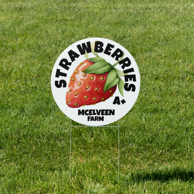 Farm Fresh STRAWBERRIES Sign | Zazzle