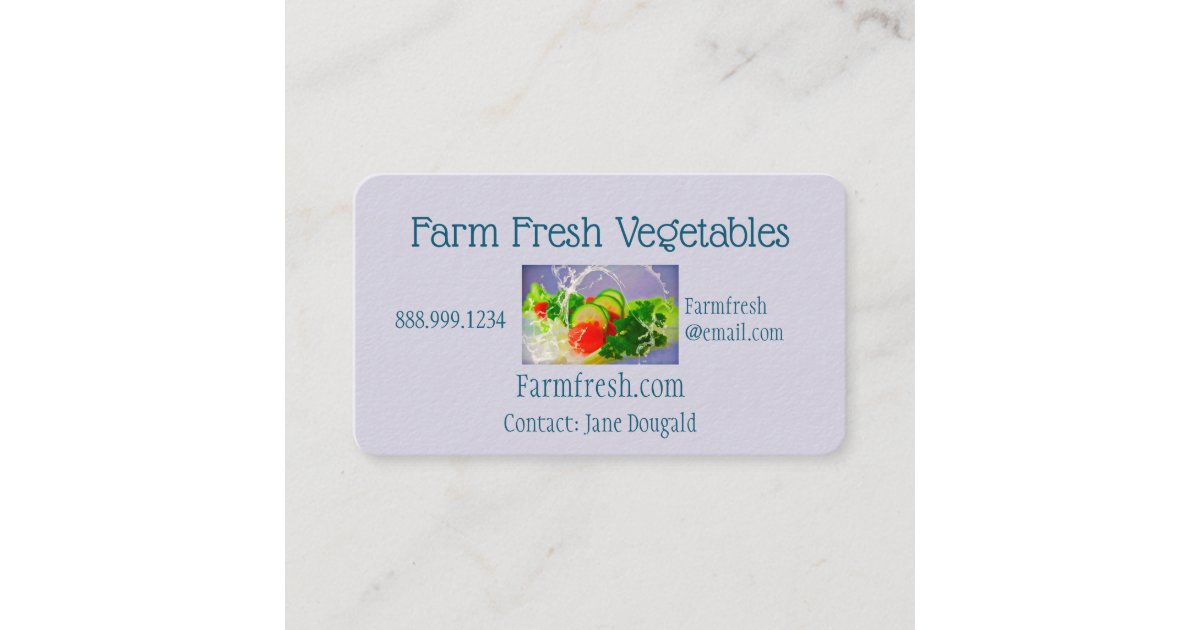 Farm Fresh Vegetables Organic Gardening Business Card | Zazzle