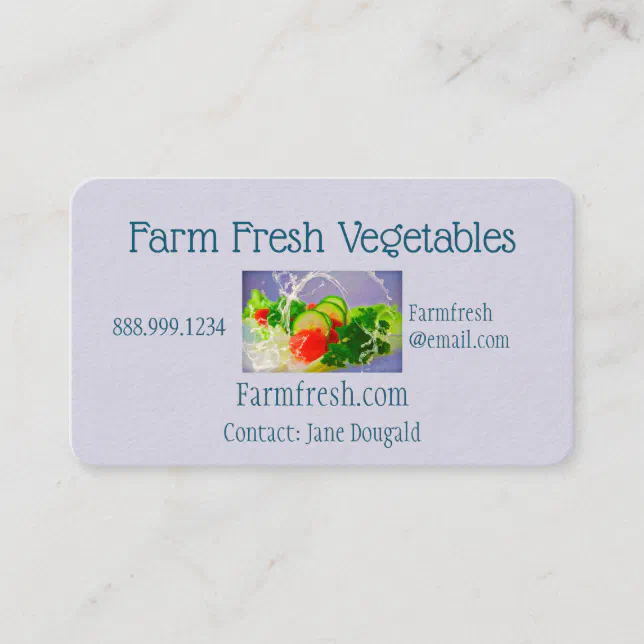 Farm Fresh Vegetables Organic Gardening Business Card | Zazzle