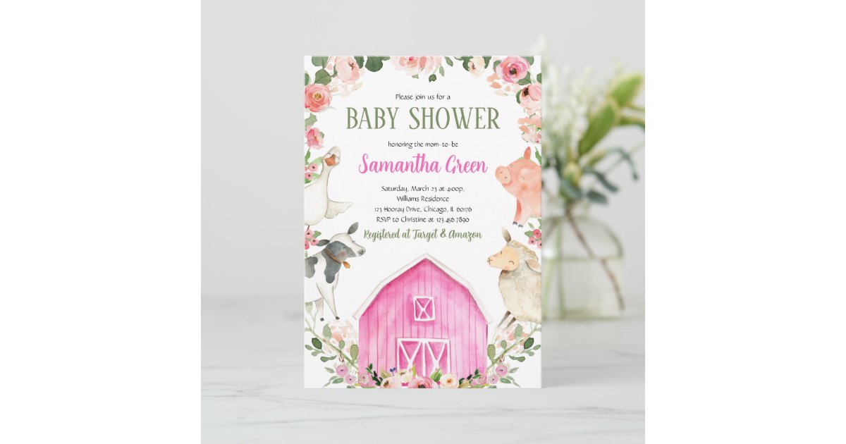 Farm Girl Baby Shower Invitation | Zazzle