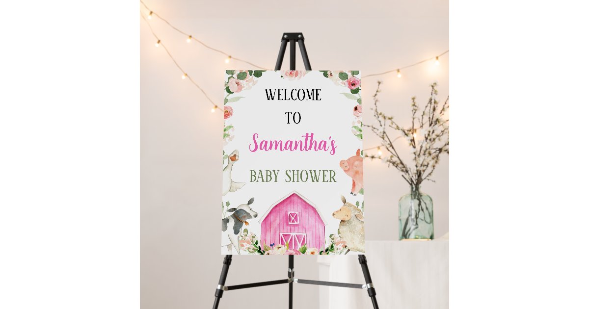 Farm Girl Baby Shower Welcome Sign | Zazzle