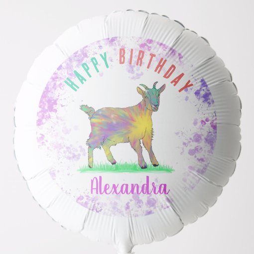 Farm Goat Birthday Party Personalized Balloon | Zazzle