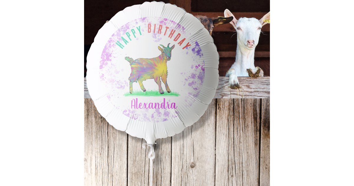 Farm Goat Birthday Party Personalized Balloon | Zazzle