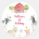 Farm Greenery Barnyard Birthday Classic Round Sticker | Zazzle