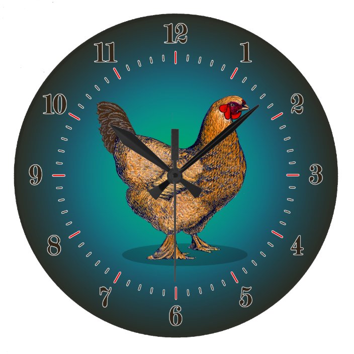 Farm Hen Chicken Large Clock | Zazzle.com