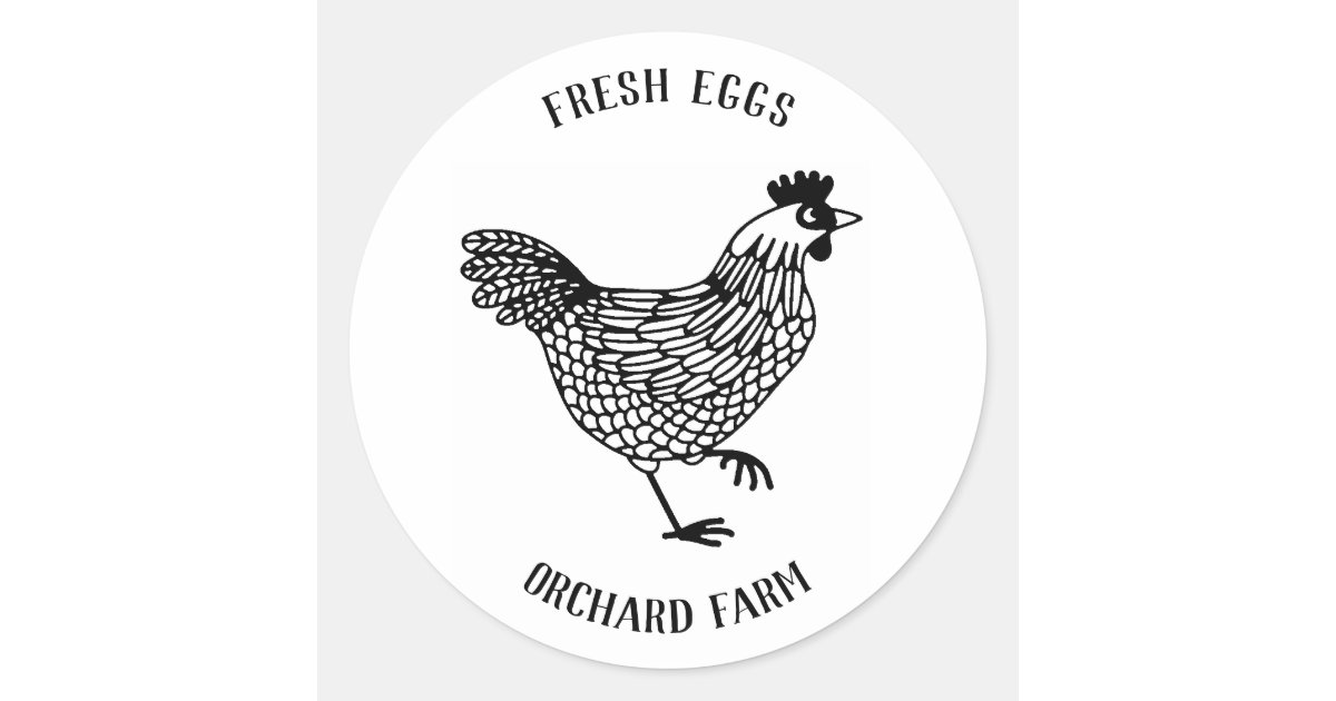 Farm Hen Egg Classic Round Sticker | Zazzle