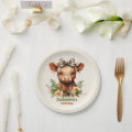 Farm Holy Cow Highland 1st Birthday Paper Plates | Zazzle