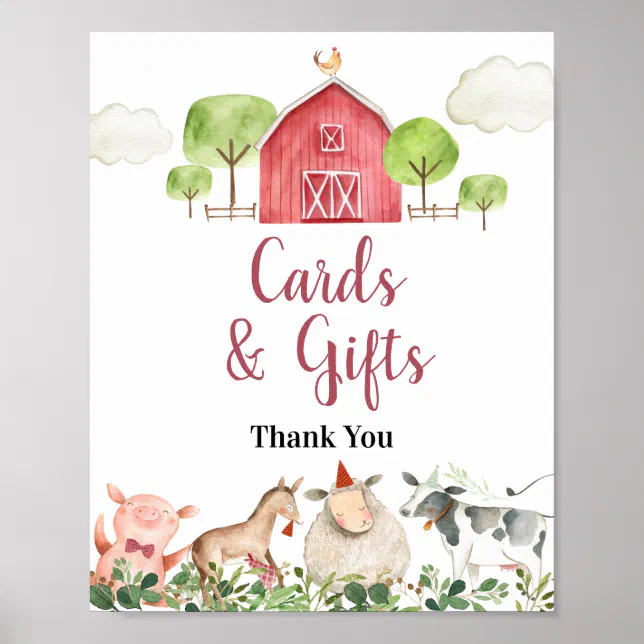 Farm House Animals Barnyard Cards & Gifts Poster | Zazzle