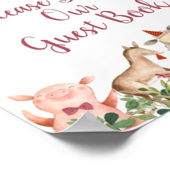 Farm House Animals Barnyard Please Sign our Guest | Zazzle