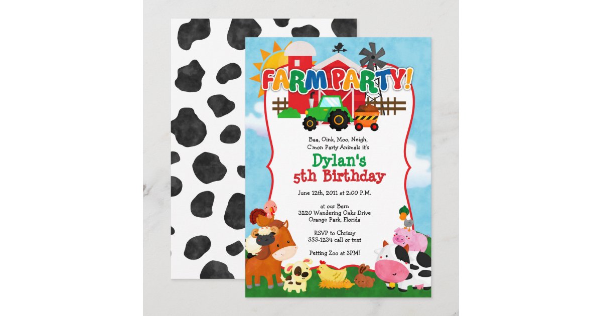 Farm Invitation - Farm Birthday Party Invitation | Zazzle