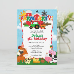 Farm Invitation - Farm Birthday Party Invitation | Zazzle
